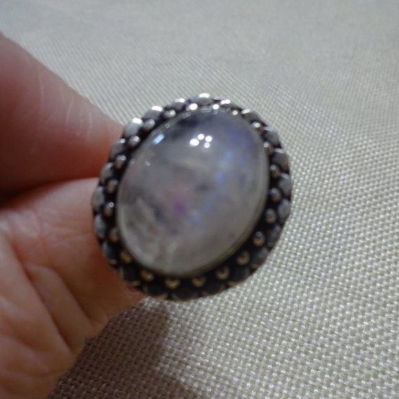 Handmade | Jewelry | Stunning Rainbow Moonstone Handmade Sterling Ring ...